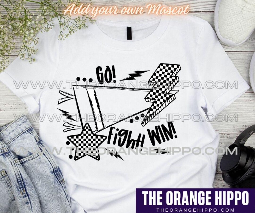 Go! Fight! Win! *add Your Own Mascot* - PNG, SVG, PDF - Etsy