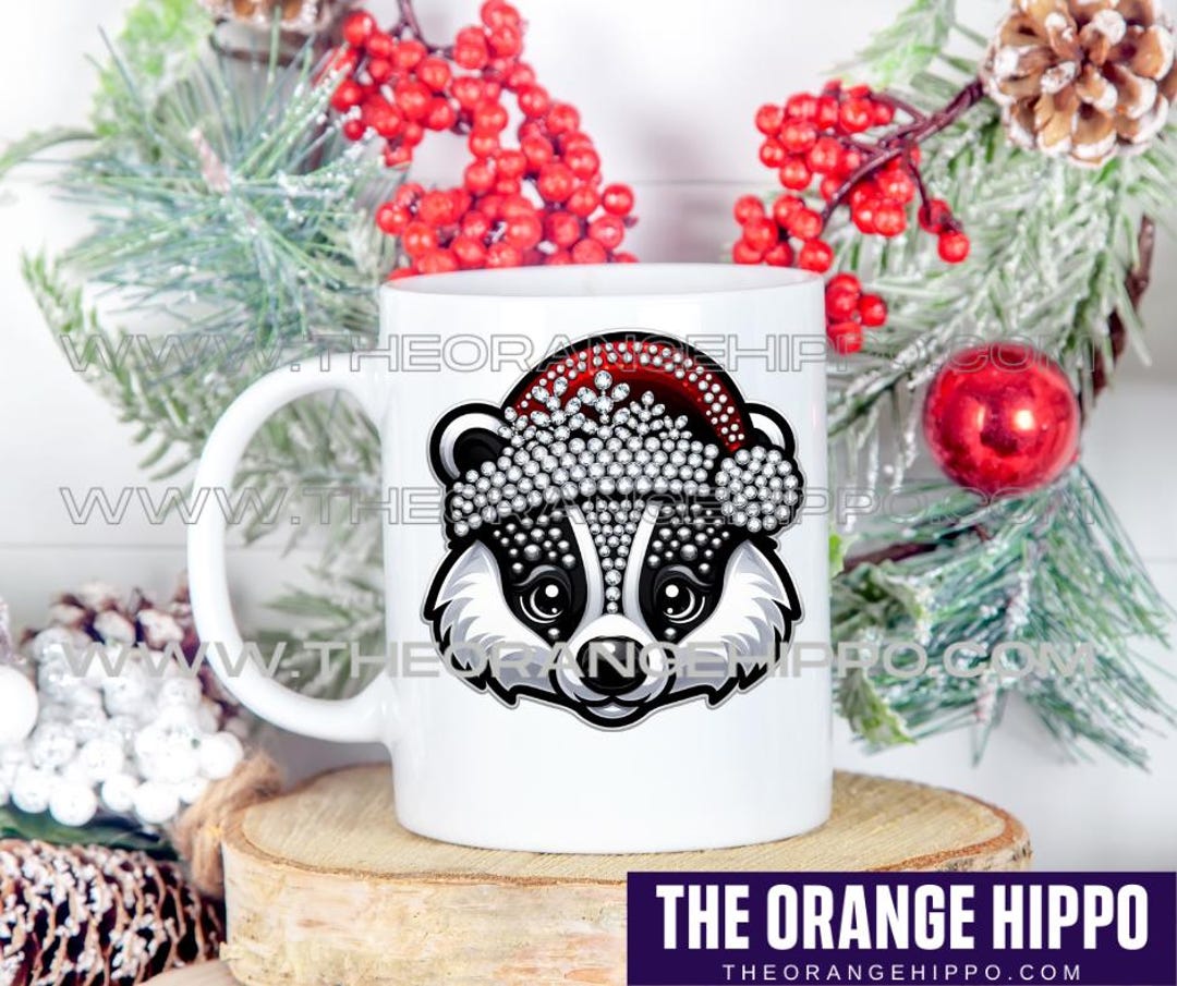 Badger Christmas Faux Rhinestone Clipart Direct Print Sublimation ...