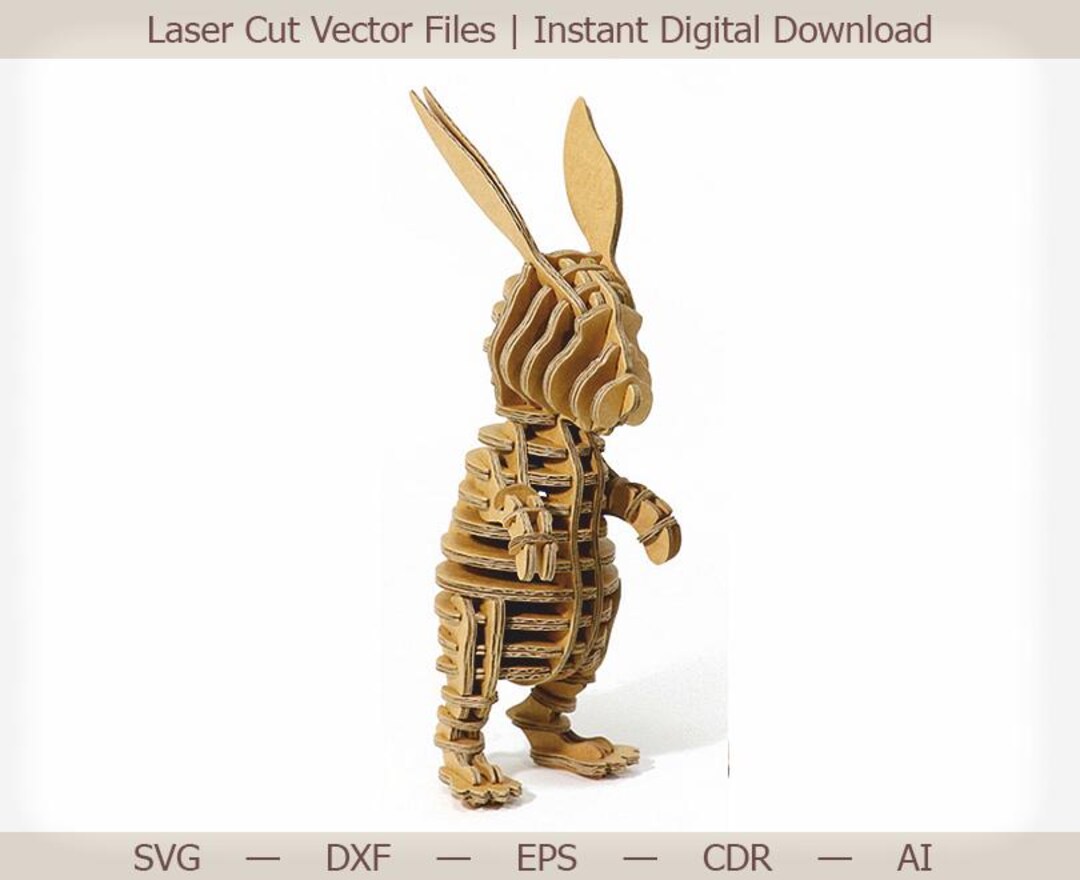 Rabbit Laser Cut File Ver. 94173- Laser Cutting Files/cnc Cutting - Etsy