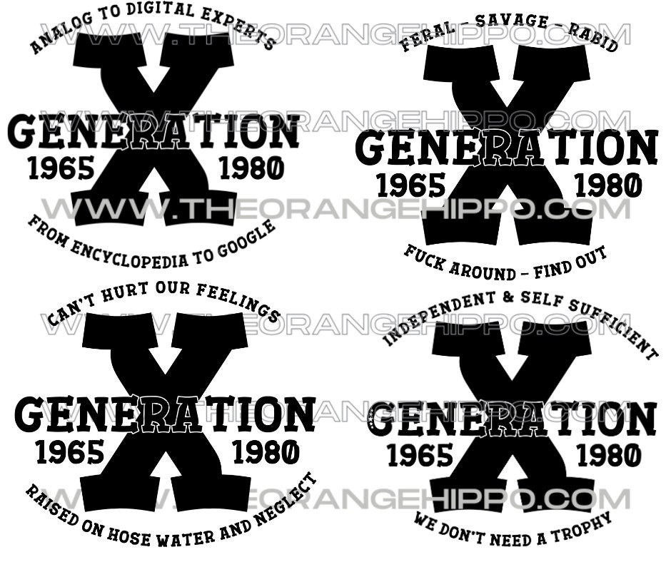 Generation X 4 Designs - PNG & SVG, - Etsy