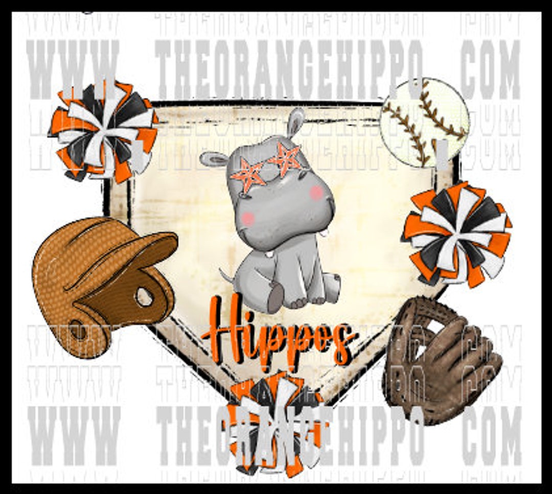 Hippos Baseball Pompoms Mascot PNG FILE ONLY direct - Etsy