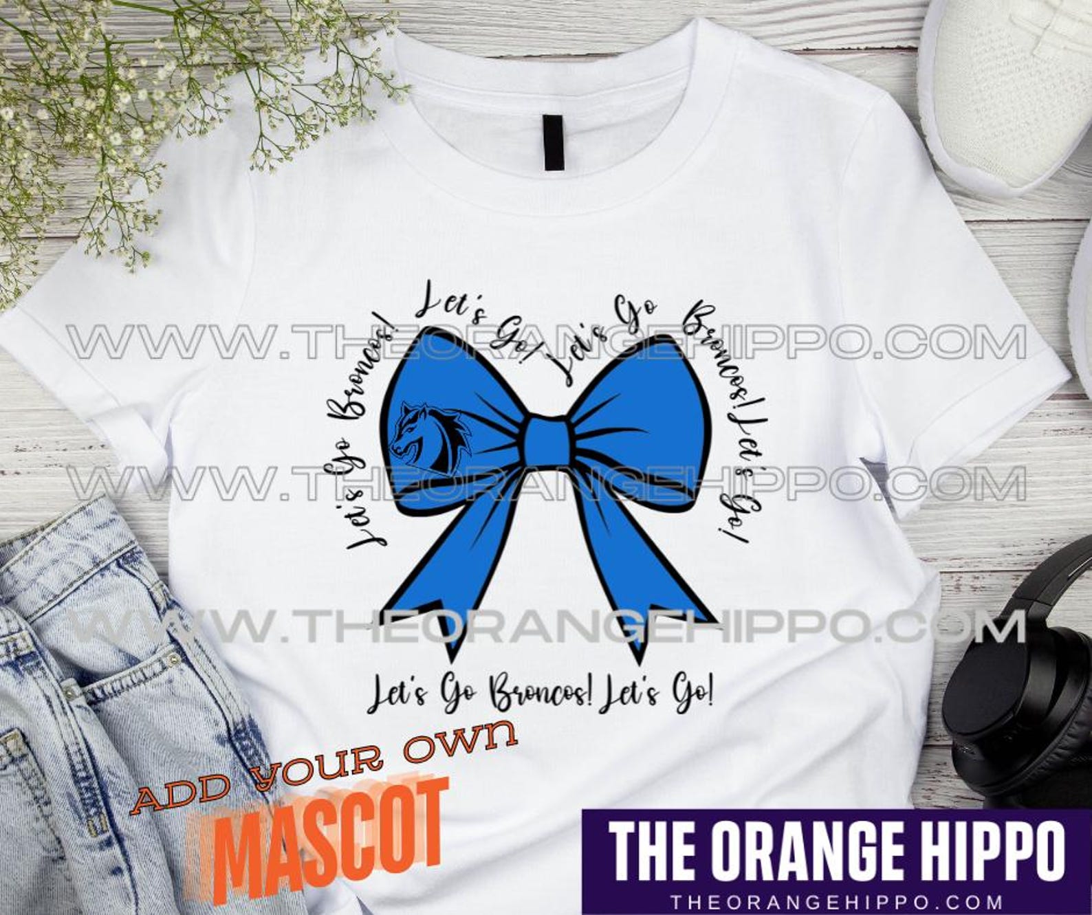 Broncos Bow/wrap Around Text - PNG, SVG PDF Files - 6 Colors - Etsy