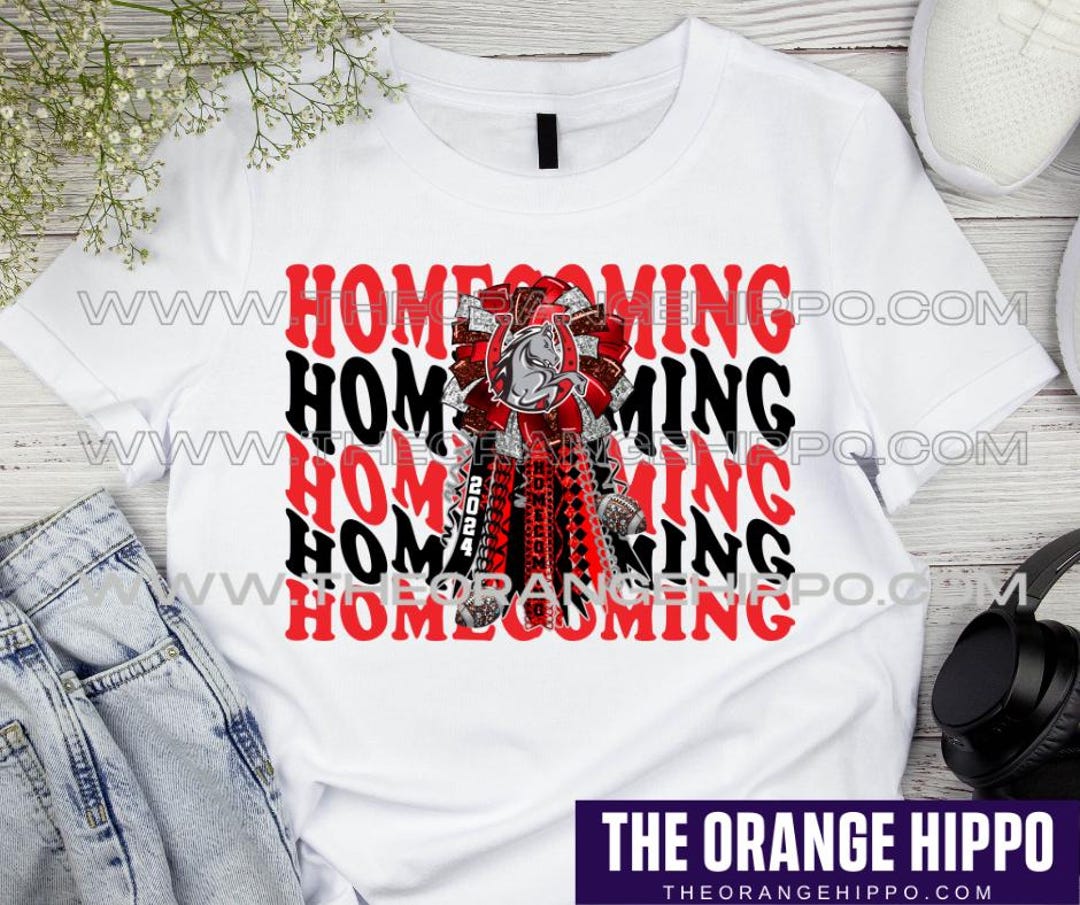 2024 Wavy Homecoming Font/mum W/mascot Ver Lake Belton Broncos Direct ...