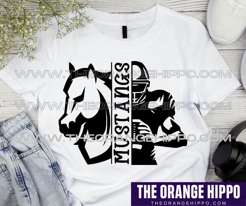 Mustangs Football Ver1 - PNG, SVG PDF - Etsy