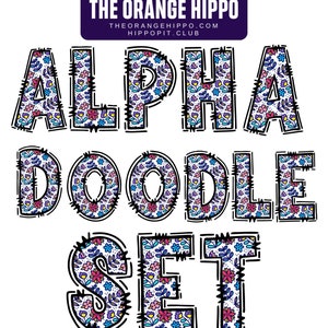 Doodle Letters - Alpha Plus Numbers Floral Mexican Ver 2 PNG ONLY - Etsy