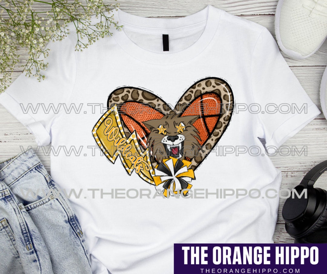 Wildcat Basketball Heart Mascot 6 Colors PNG FILE ONLY direct Print ...