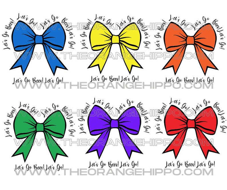 Bees Bows/wrap Around Text - PNG, SVG, PDF Files - 6 Colors - Etsy