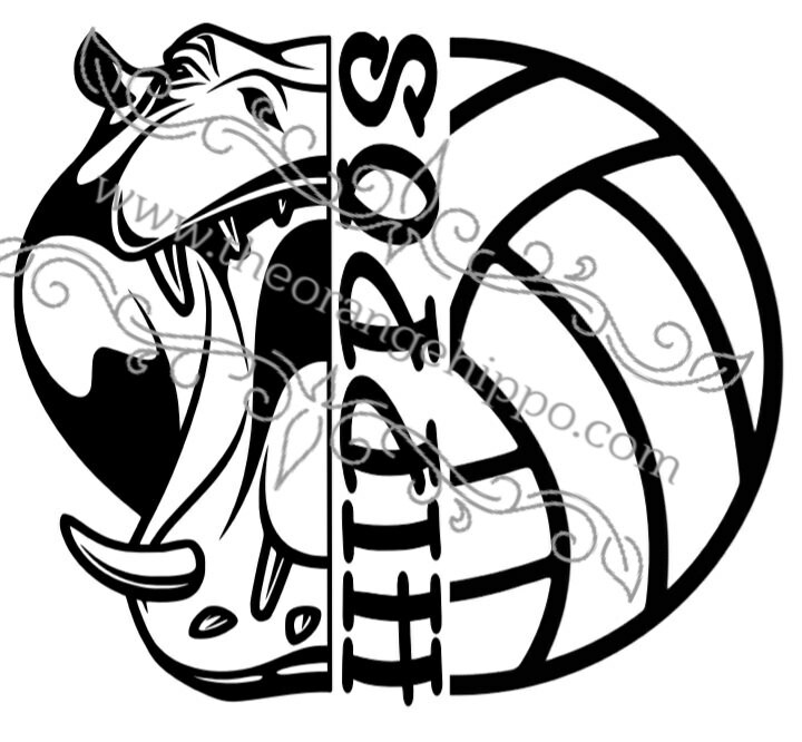 Hutto Hippos Volleyball Ver3 PNG SVG Pdfactive - Etsy