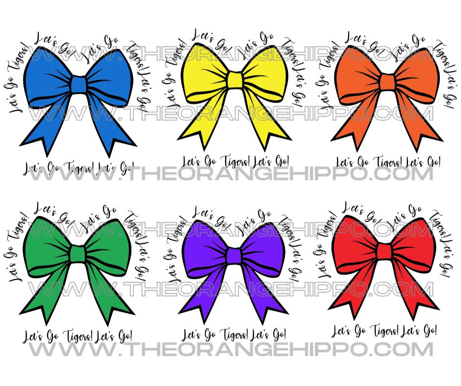 Tigers Bow/wrap Around Text - PNG, SVG PDF Files - 6 Colors - Etsy