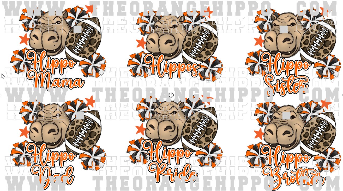 Hippo Family Pride Mascot Ver2 PNG FILE ONLY direct Print-sublimation ...