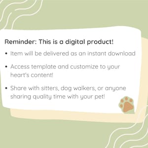 Customizable Pet Care Guide | Pet Sitter Guide | Canva Template ...