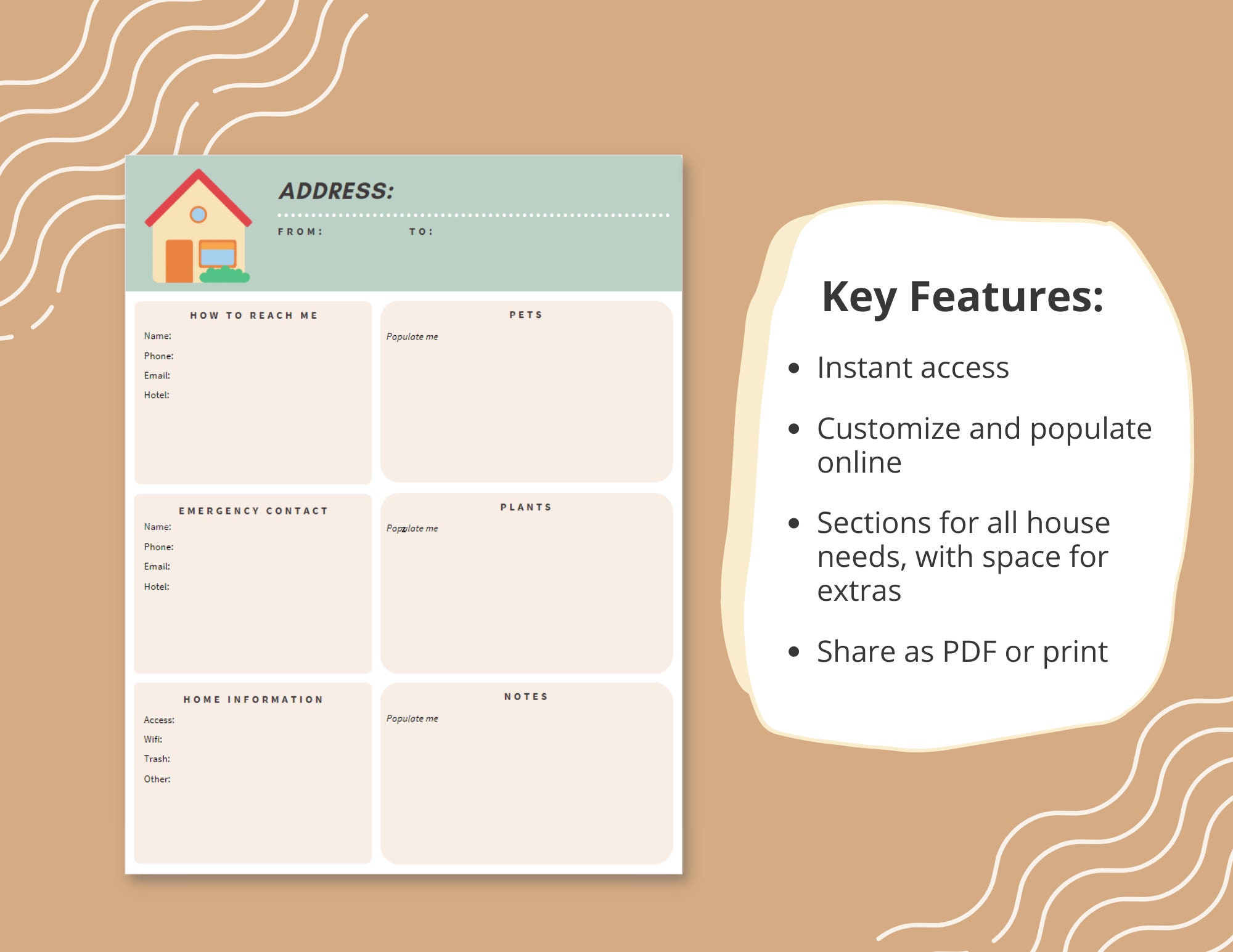 House Sitter Guide | Housesitting Information | Canva Template ...