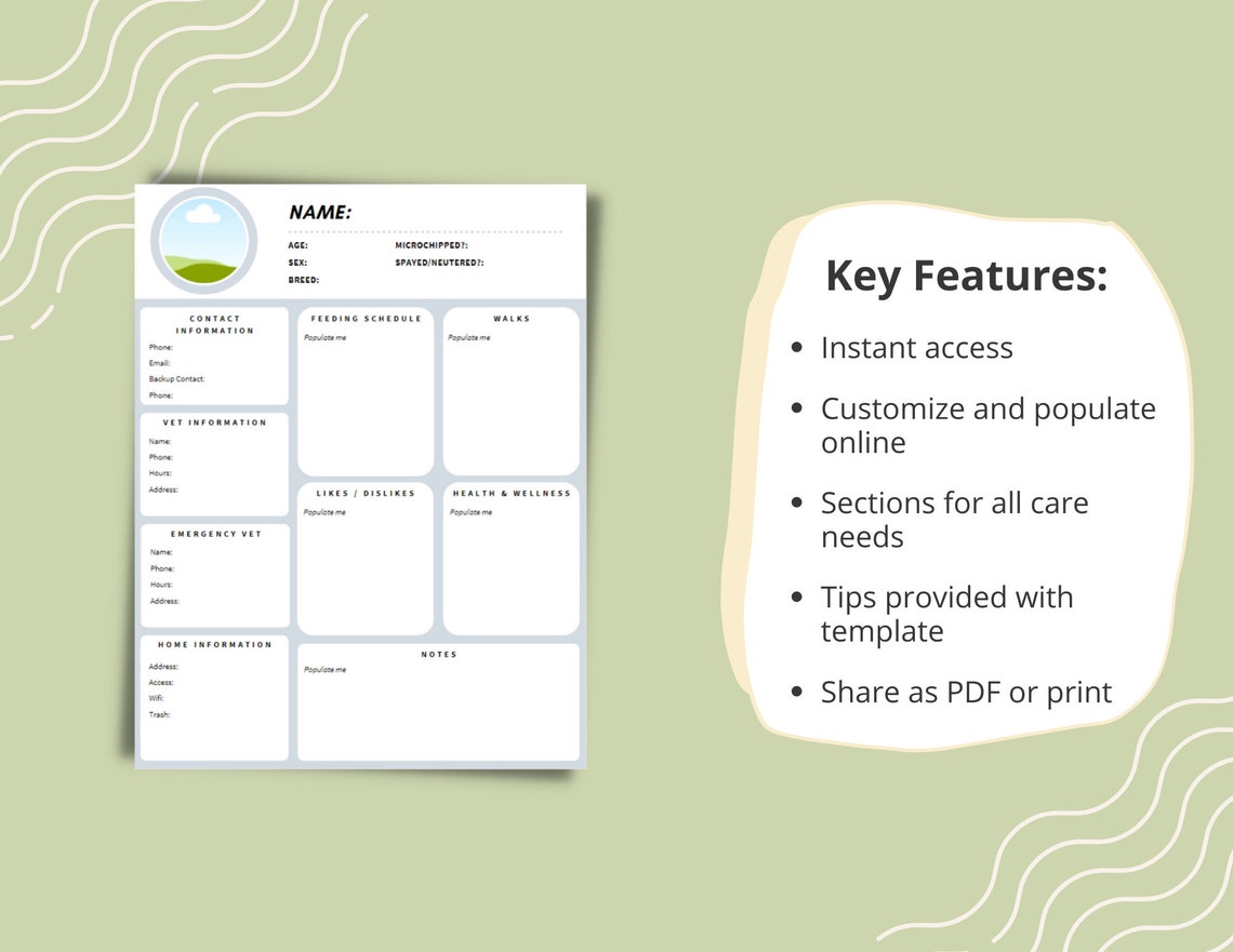 Customizable Pet Care Guide | Canva Template (digital Download) - Etsy