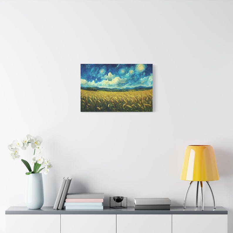 Beautiful Corn Field Landscape Van Gogh Style Oil Painting on Canvas ...