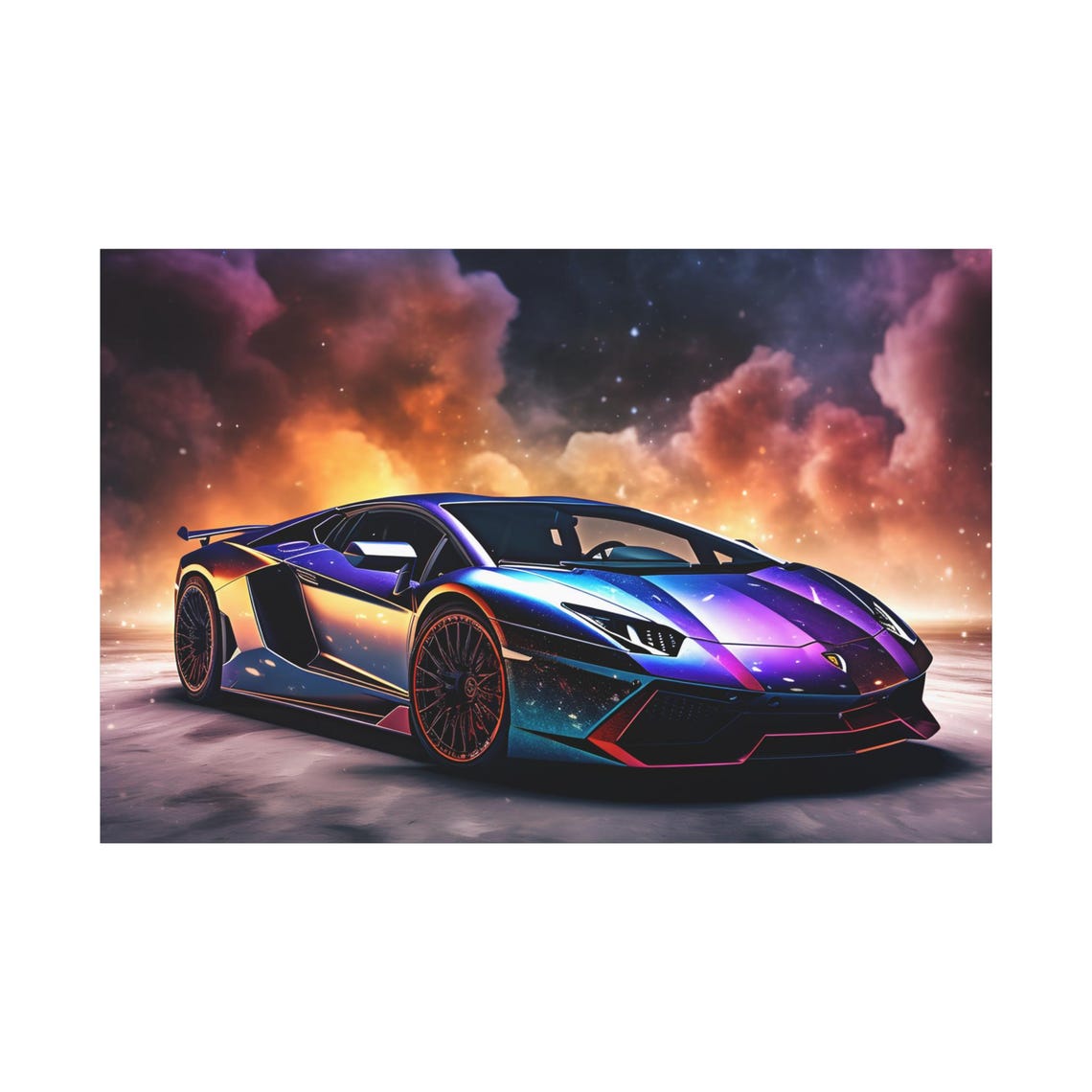 Lamborghini Aventador Supercar in Galaxy Space on Canvas Wall Art Print ...