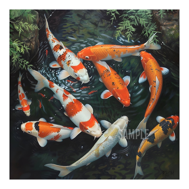 Koi Fish Painting - Etsy