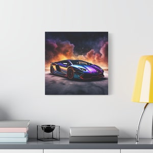 Lamborghini Aventador Supercar in Galaxy Space on Canvas Wall Art Print ...