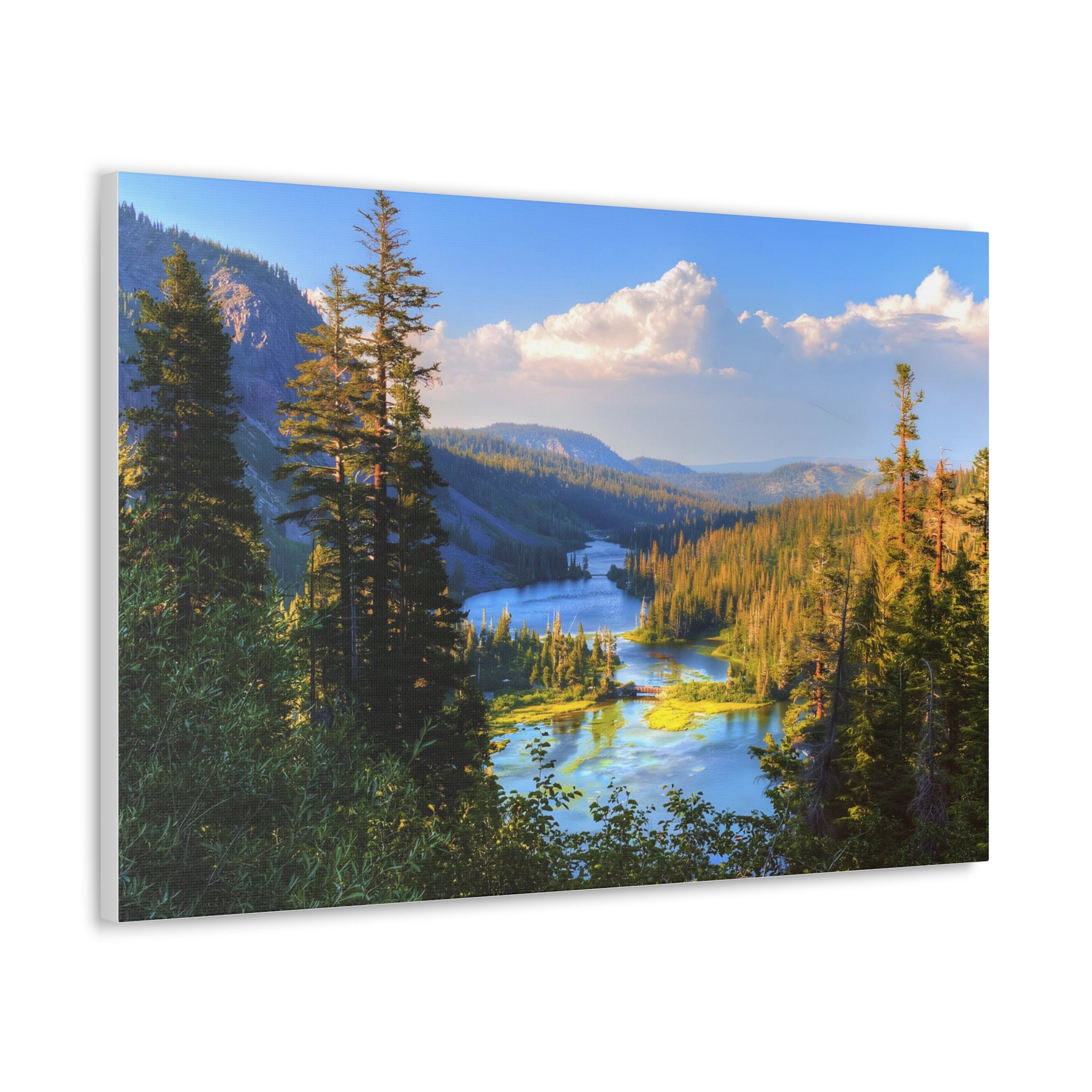 Nature View of Mountain Landscape on Canvas Wall Art Print. River and ...