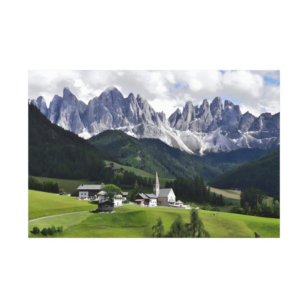 Panorama View of Landscape of Dolomite Mountain on Classic Canvas Wall ...