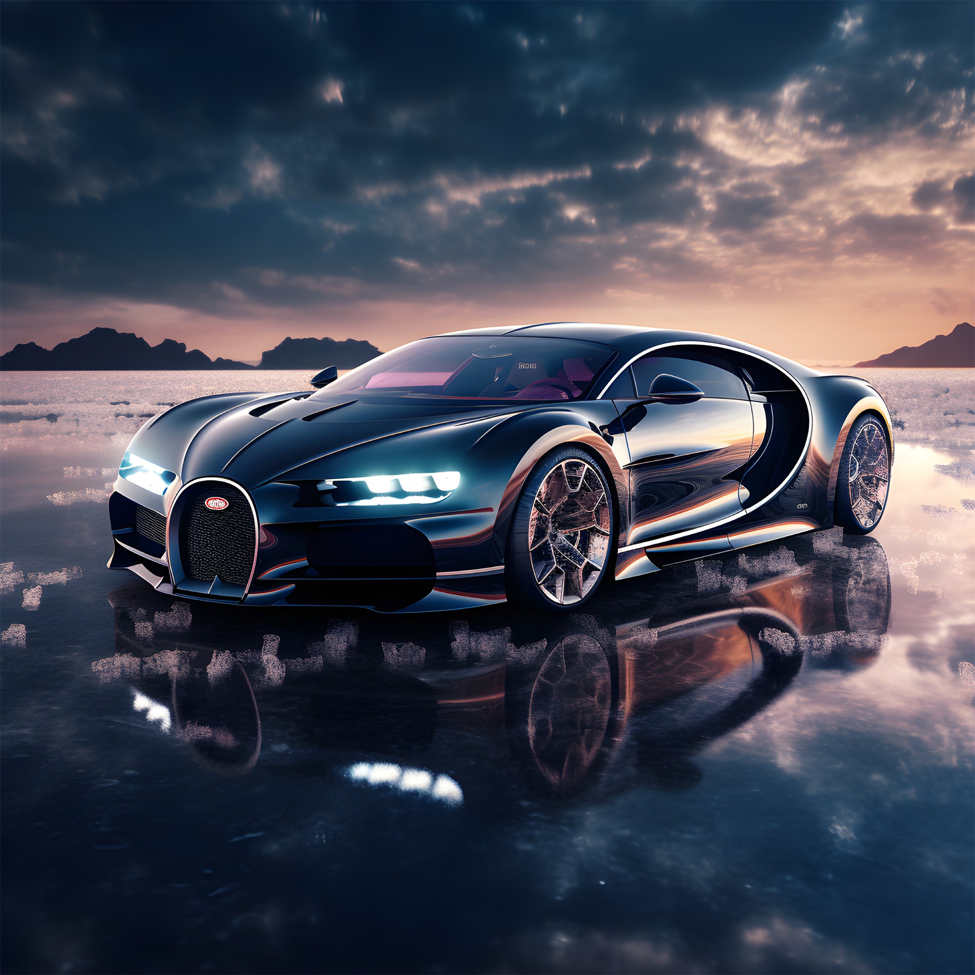 Bugatti Chiron on the Nature at Afternoon Digital Download Wall Art ...