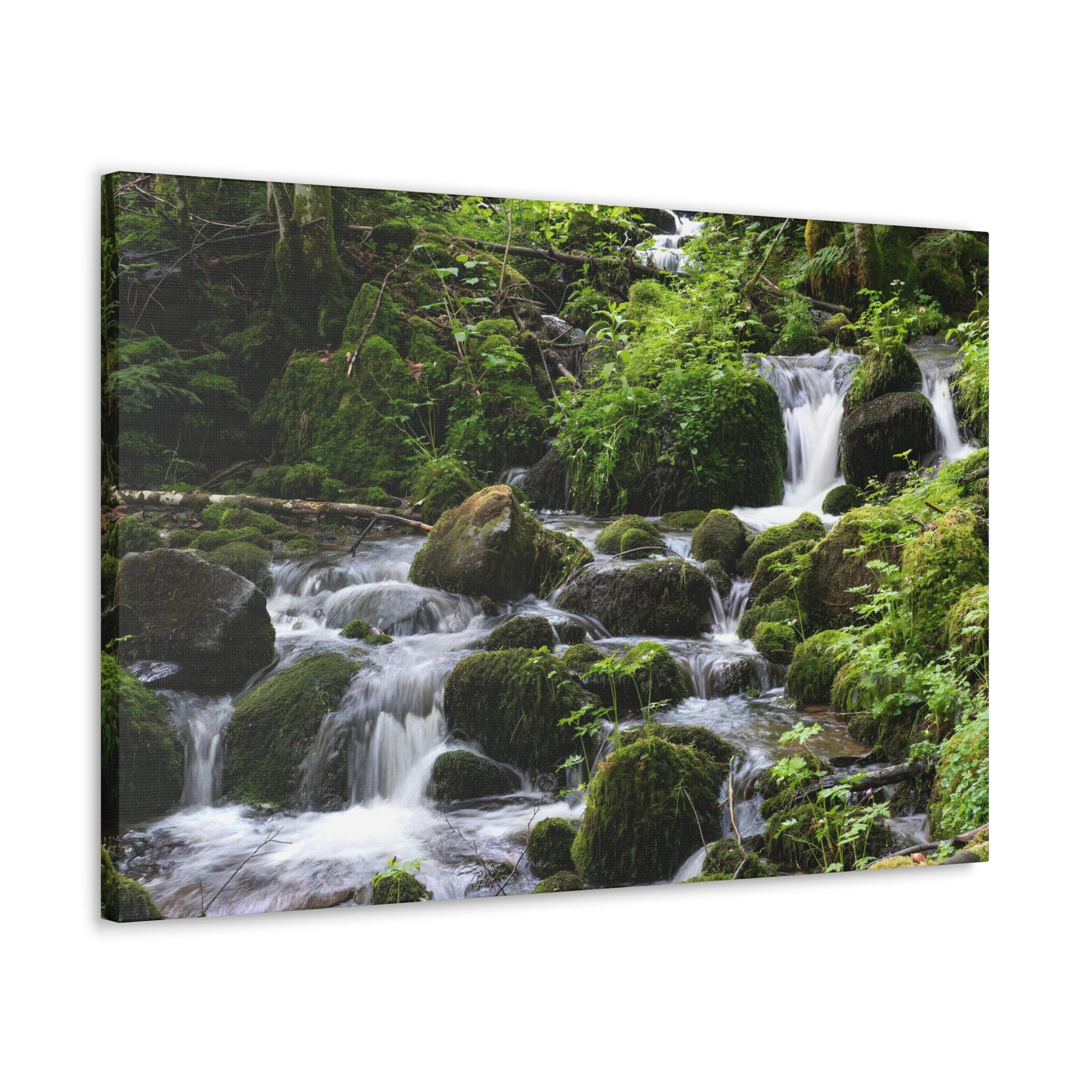 Many Small Waterfall on the River on Canvas Wall Art Print. Water Fall ...