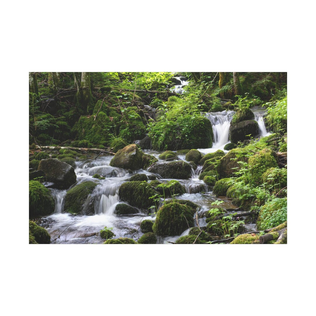 Many Small Waterfall on the River on Canvas Wall Art Print. Water Fall ...