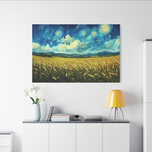 Beautiful Corn Field Landscape Van Gogh Style Oil Painting on Canvas ...