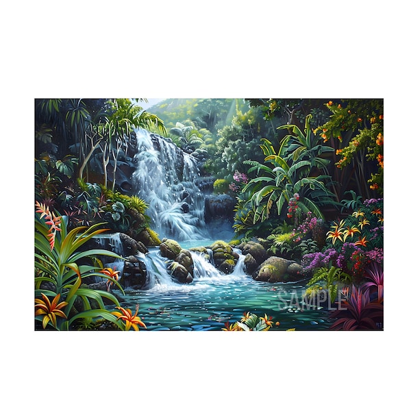 Beatiful 4 Koi Fish in the Pond Oil Painting on Canvas Wall Art Print ...