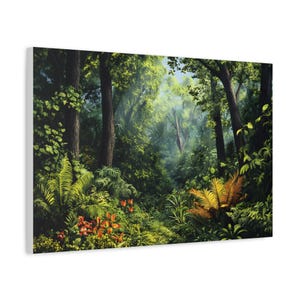 Canvas Print, Mahogany Forest Jungle Wall Art, Tropical Photo Print ...