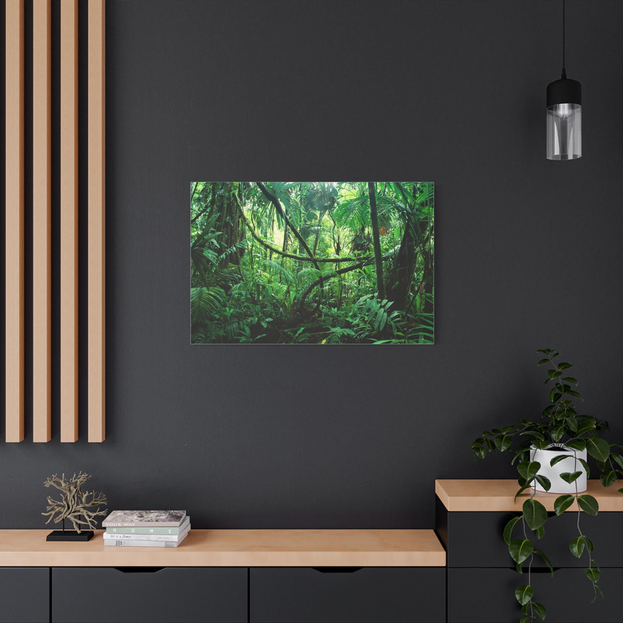 Green Tropical Rainforest on Canvas Wall Art Print. Jungle Deep Forest ...