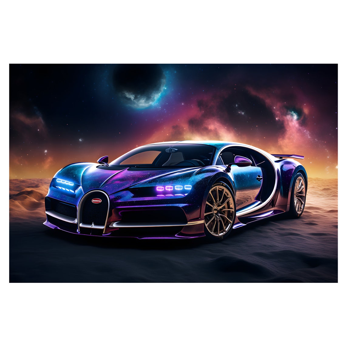Bugatti Chiron in Space and Galaxy on Digital Download Wall Art ...