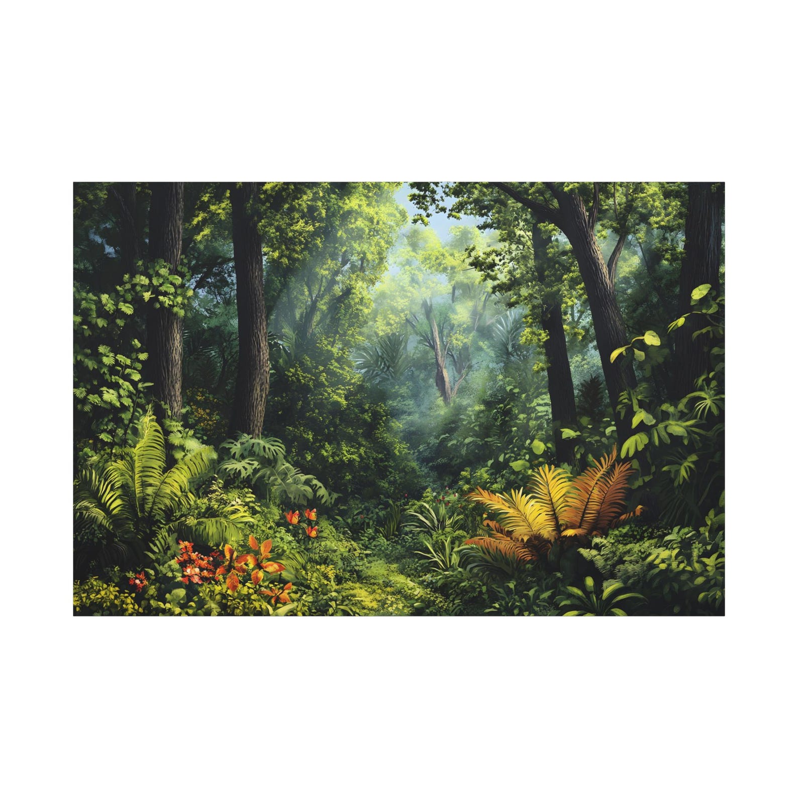 Canvas Print, Mahogany Forest Jungle Wall Art, Tropical Photo Print ...