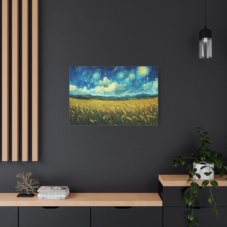 Beautiful Corn Field Landscape Van Gogh Style Oil Painting on Canvas ...