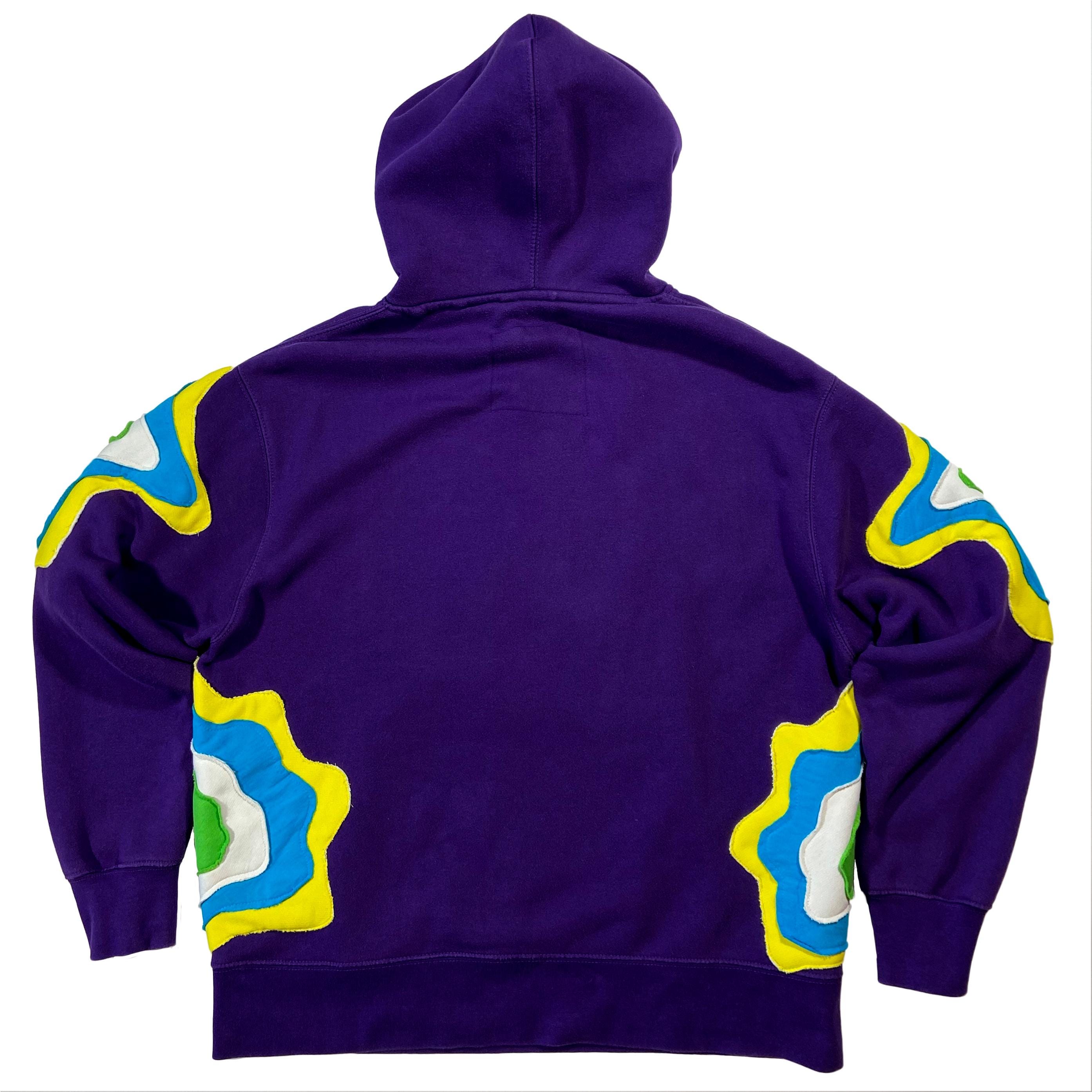 REWORKED Nike X Plain Purple Hoodie 1 of 1 Center Swoosh Funky Size M ...