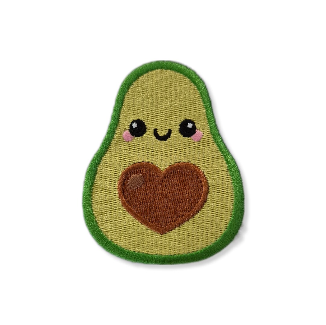 Avocado Badge, Iron-on Badge, Embroidered Badge, Appliqué, Avocado Iron ...