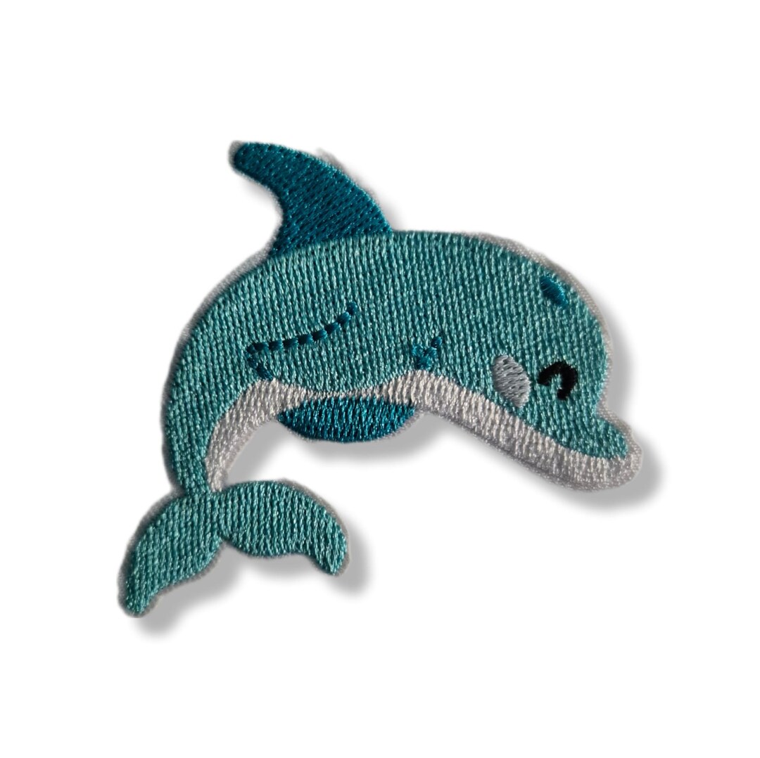 Dolphin, Patch, Badge, Embroidered, Iron-on, Dolphin Iron-on Patch - Etsy