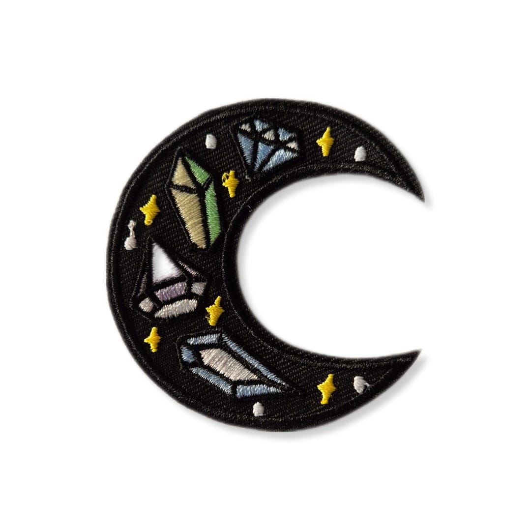 Crescent Moon, Patch, Badge, Iron-on, Embroidered, Crescent Moon Iron ...