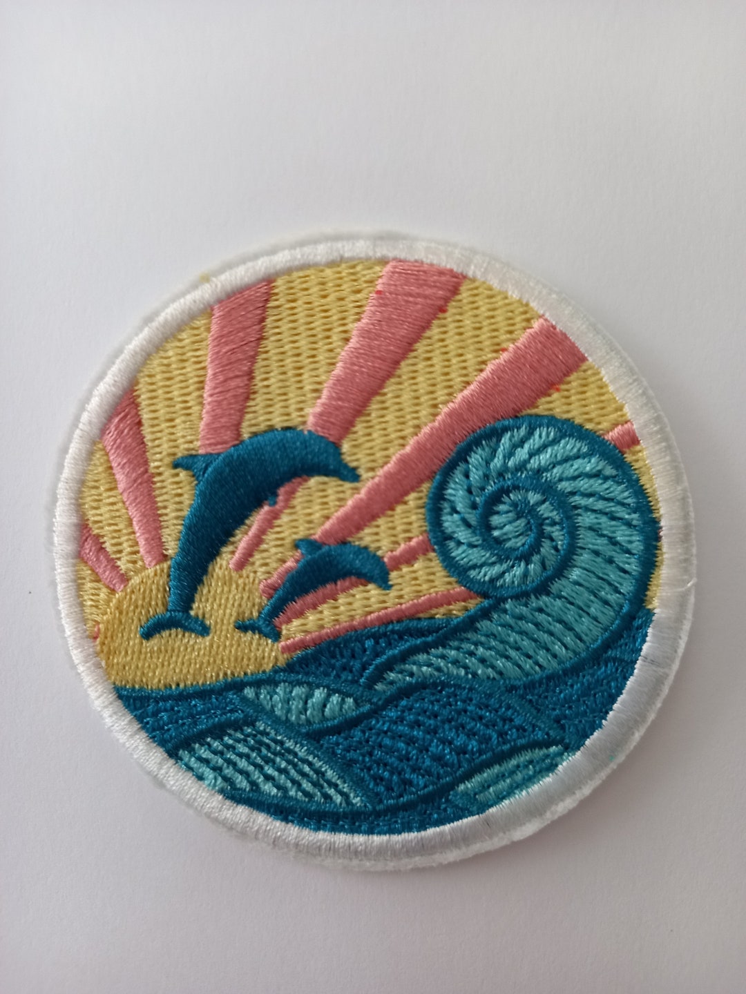 Dolphin Patch Crest Iron-on Sewing Dolphin Iron-on Patch - Etsy