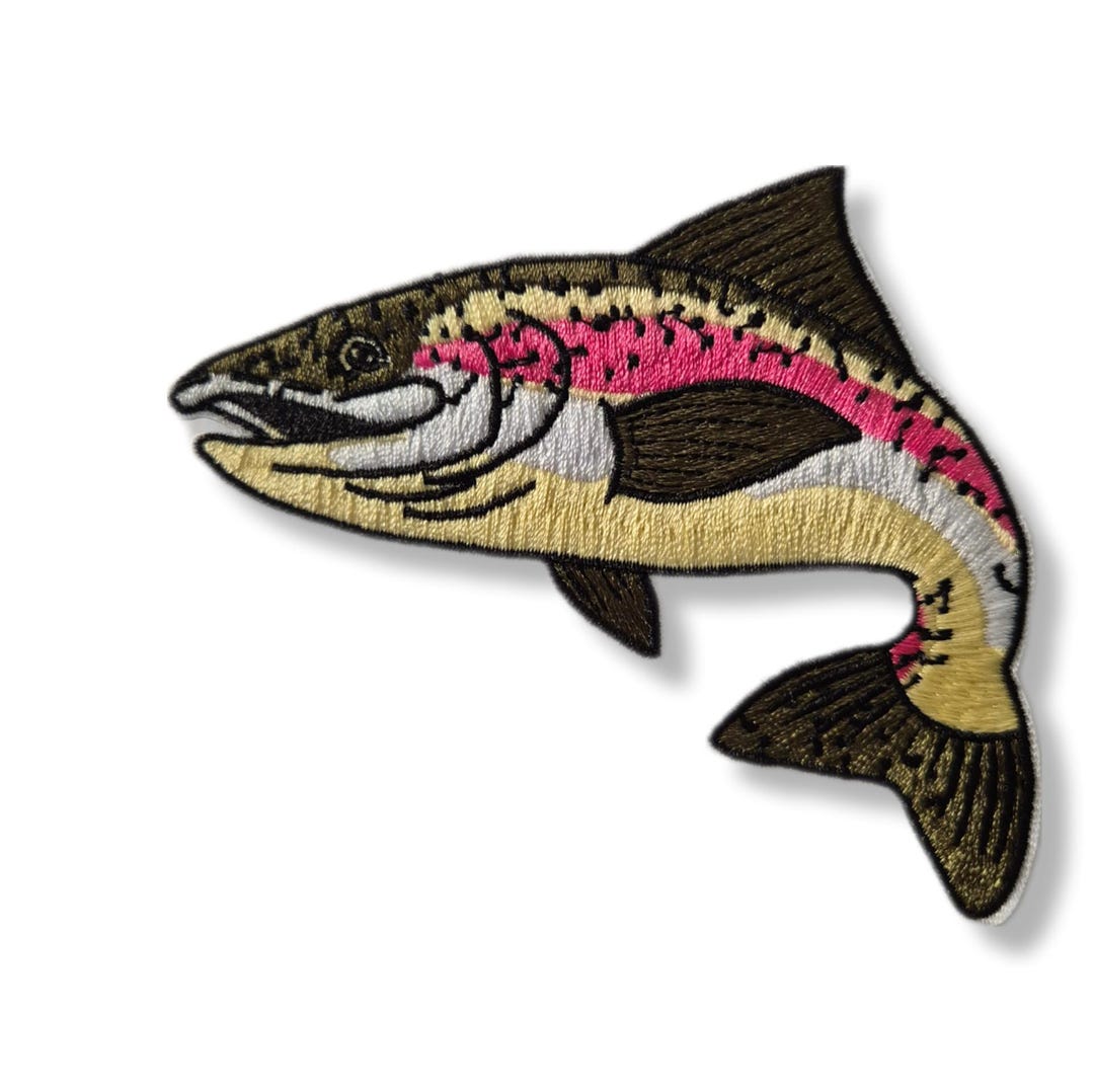 Trout Patch, Trout Badge, Embroidery, Sewing, Iron-on Trout Patch - Etsy