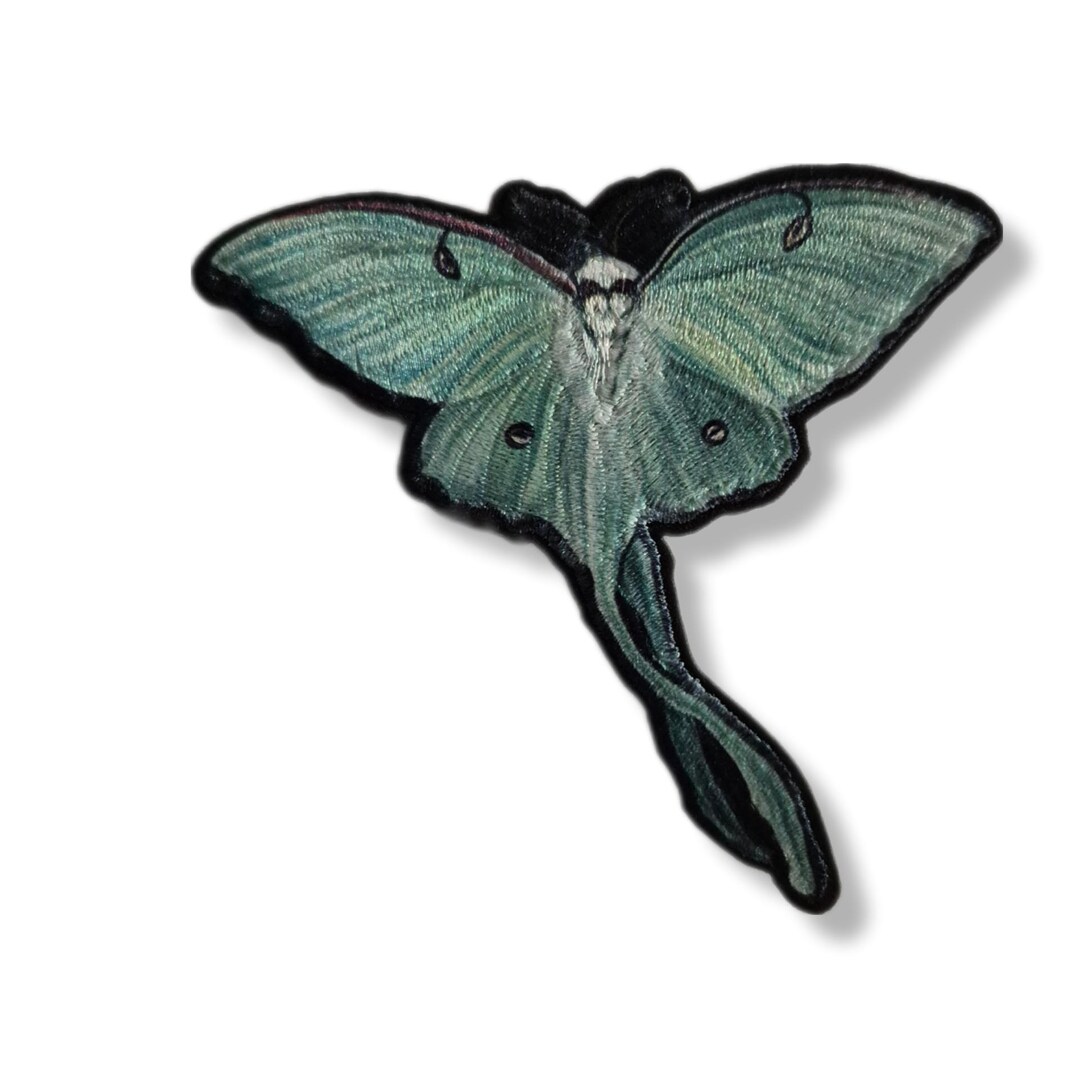 Luna Moth Patch, Luna Moth Badge, Embroidery, Sewing, Luna Moth Iron-on ...