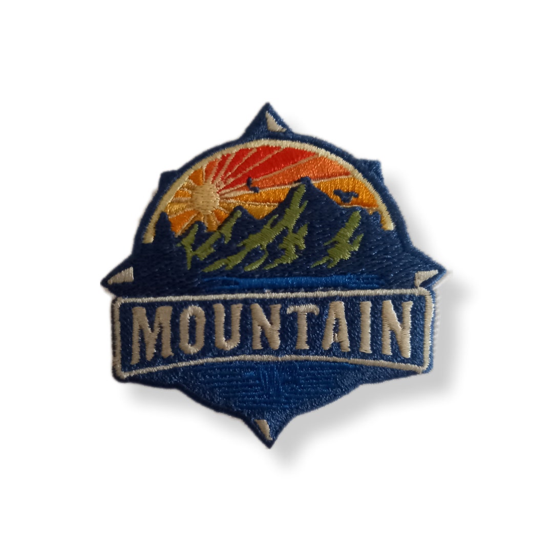 Mountain, Mountain Patch, Iron-on Patch, Emblem, Embroidered, Patches ...