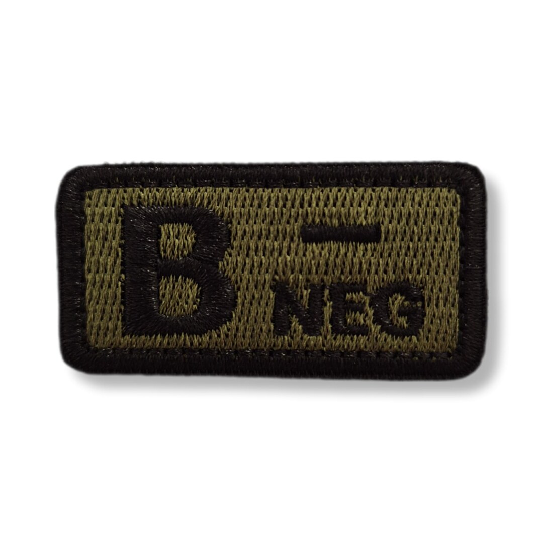 Blood Type Patch, B Negative Patch, Embroidered, Velcro, B Negative ...