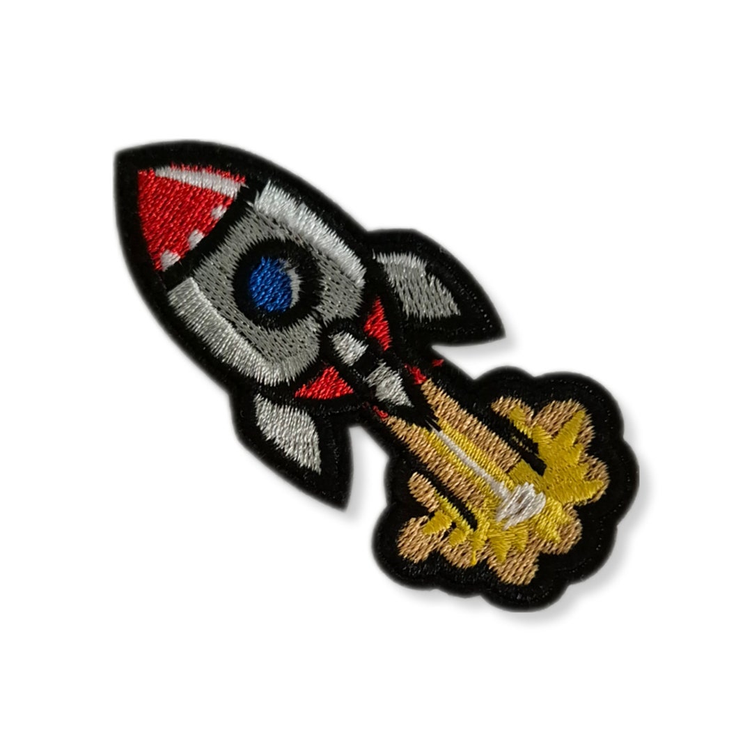 Rocket, Patch, Badge, Iron-on, Embroidered, Rocket Iron-on Patch - Etsy UK