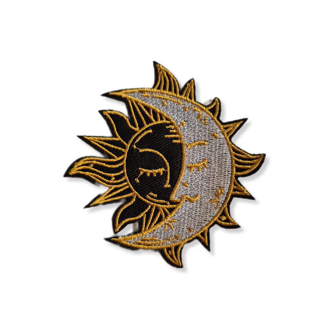 Sun Moon Patch, Iron-on Patch, Embroidered Patch, Appliqué, Sun Moon Iron-on Patch - Etsy