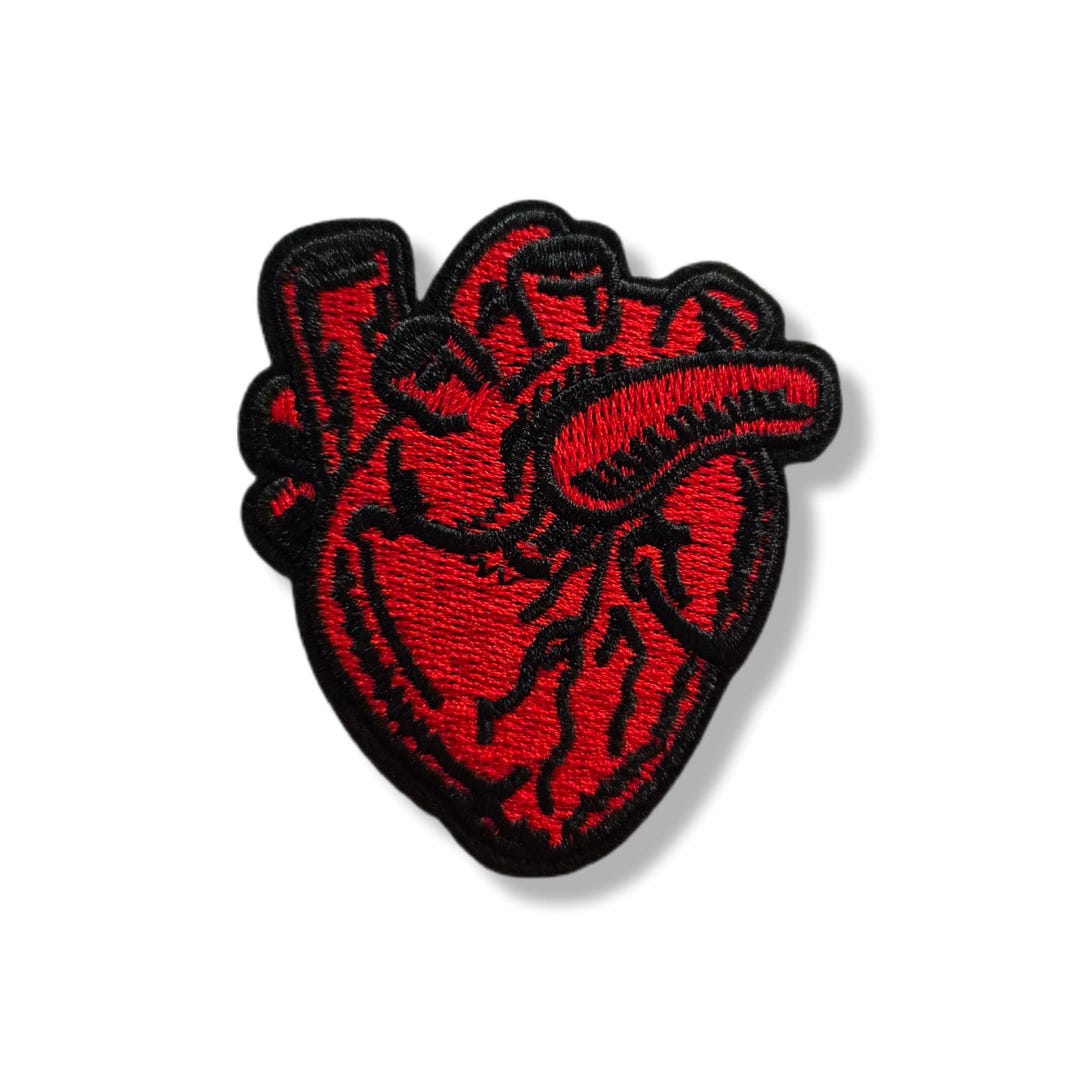 Anatomical Heart, Anatomical Heart Patch, Patch, Embroidered, Iron-on ...
