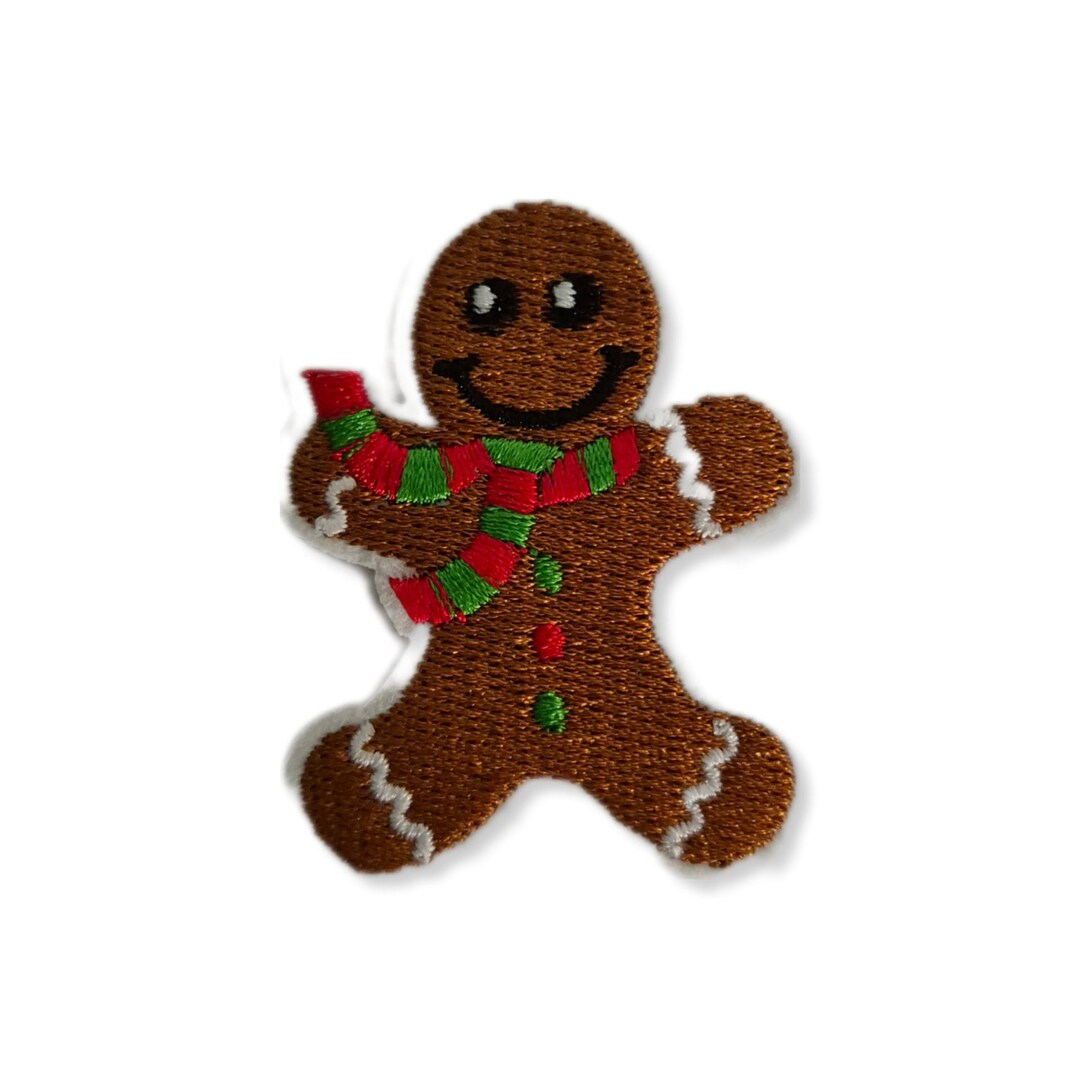 Gingerbread Man, Patch, Badge, Iron-on, Embroidered, Gingerbread Man ...
