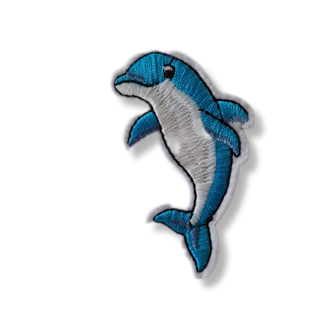 Dolphin Patch, Dolphin Badge, Embroidery, Sewing, Iron-on Dolphin Patch ...