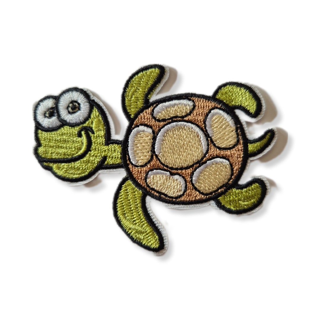 Turtle, Patch, Badge, Iron-on, Embroidered, Turtle Iron-on Patch - Etsy