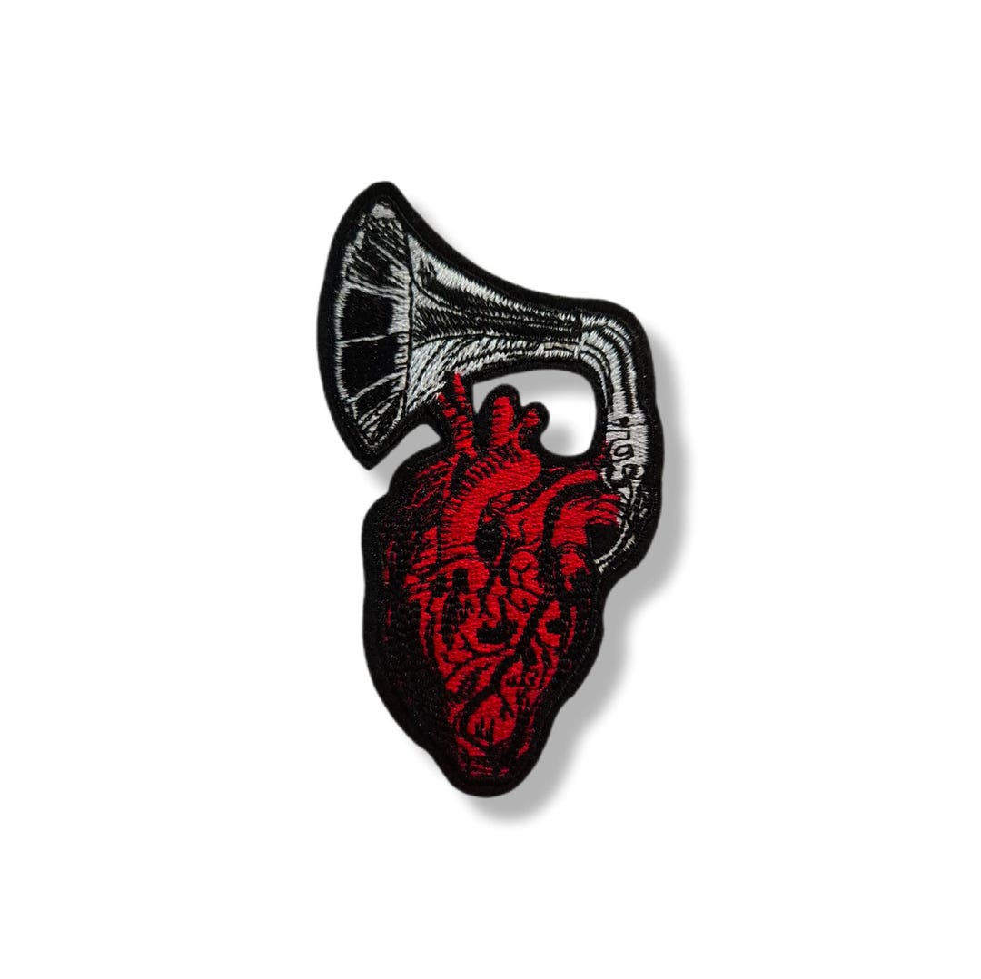 Anatomical Heart, Anatomical Heart Patch, Iron-on Patch, Embroidered ...