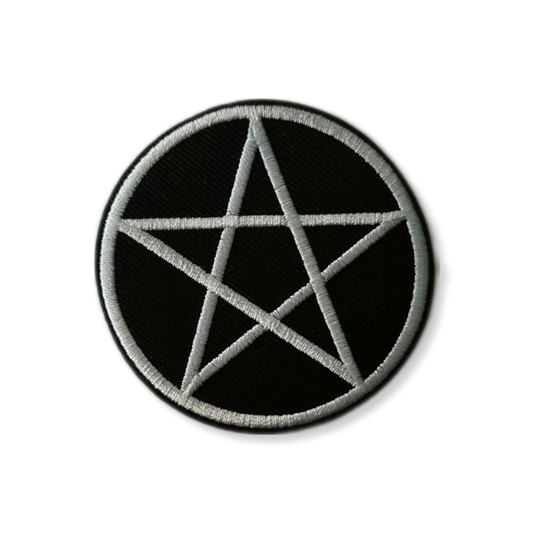 Pentagram Patch, Pentagram Badge, Black, Embroidery, Sewing, Pentagram Iron-on Patch - Etsy